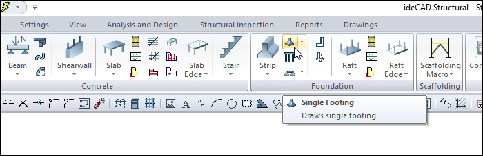 Creating a Single Footing
