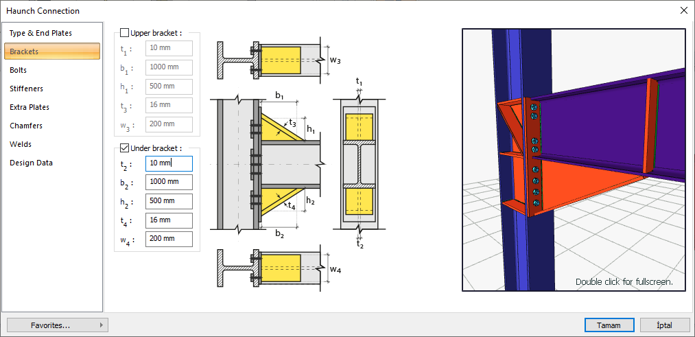 Defining a Haunch Connection