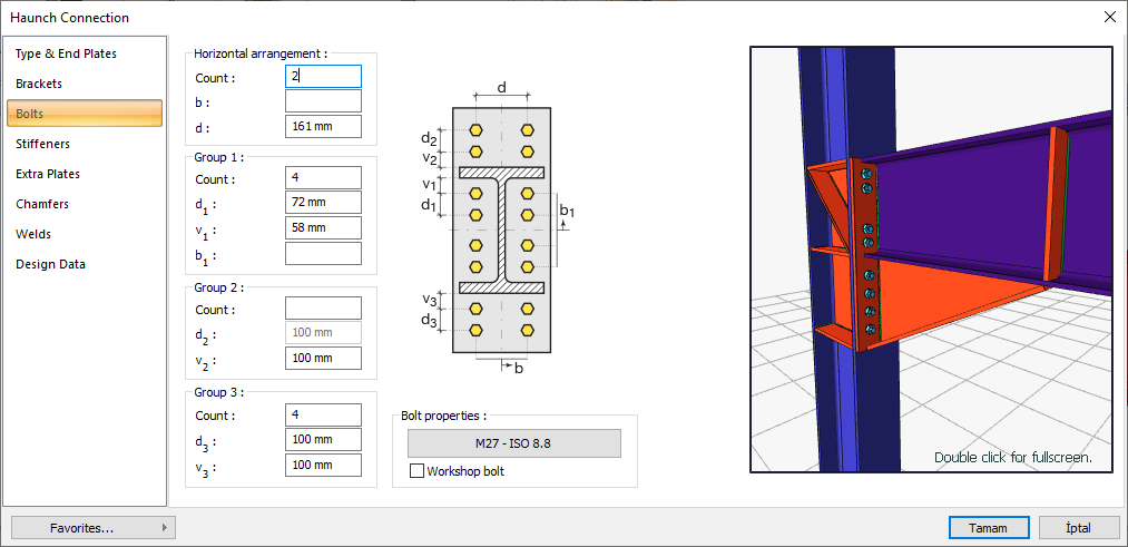 Defining a Haunch Connection