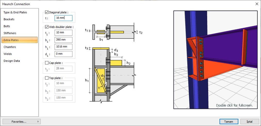 Defining a Haunch Connection