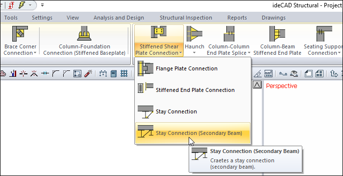Defining a Stay Connection (Secondary Beam)