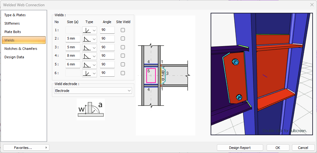 Defining a Welded Web Connection