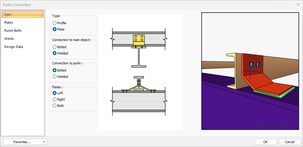Defining a Purlin Connection