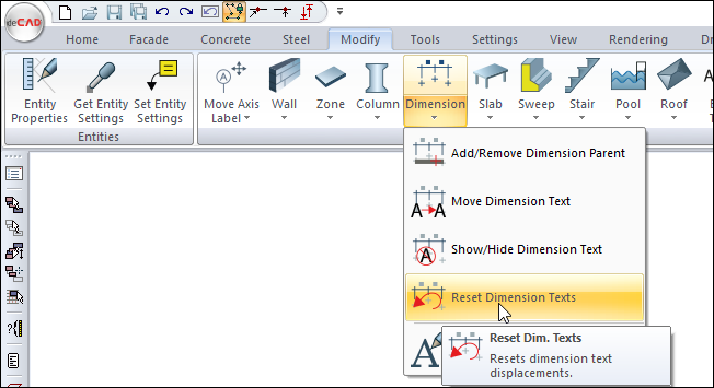 Reset Dimension Texts