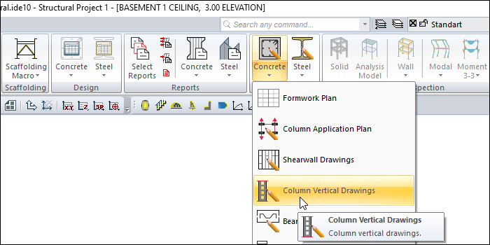 Column Vertical Drawings