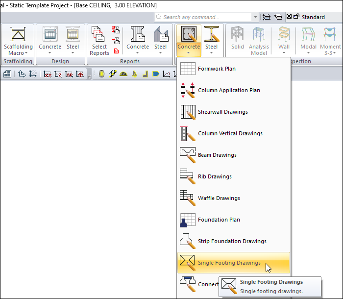 Single Footing Drawings