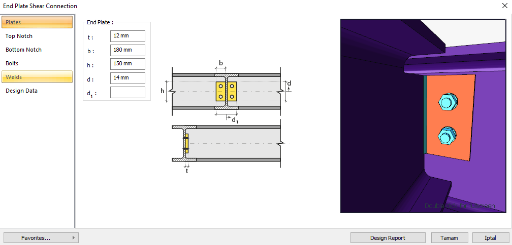 End Plate Shear Connection