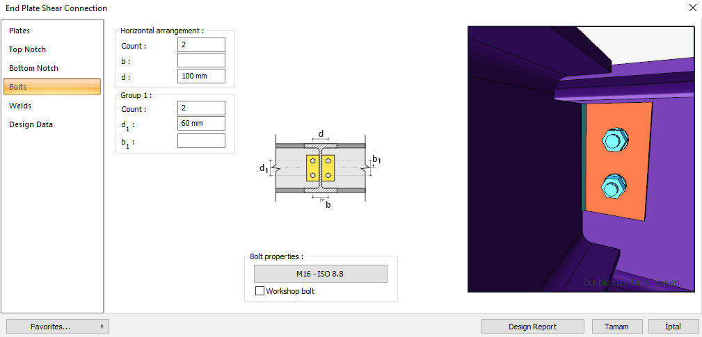 End Plate Shear Connection