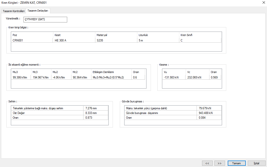 Crane Beam Design Sample Calculation