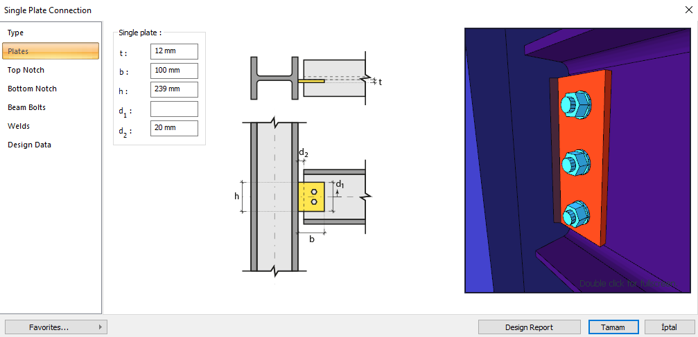 Single Plate Connection
