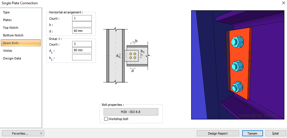 Single Plate Connection