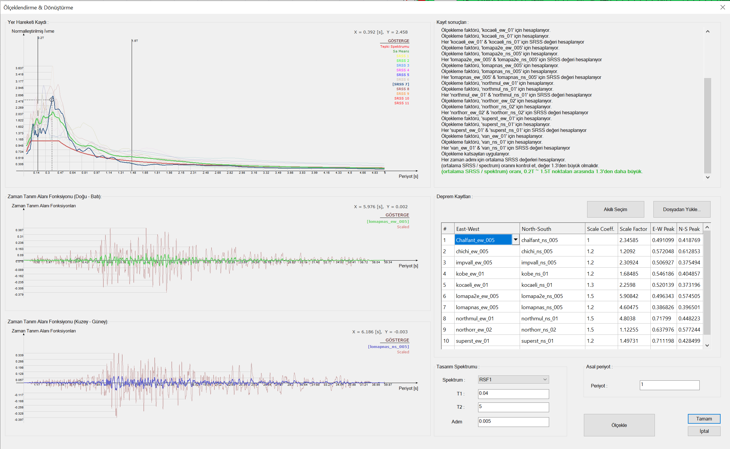 Scaling of Acceleration Records in Time History (2.5.2)