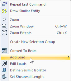 How do I define external load on elements?