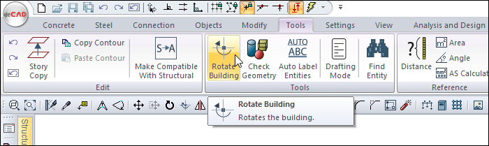 How do I rotate the structure?