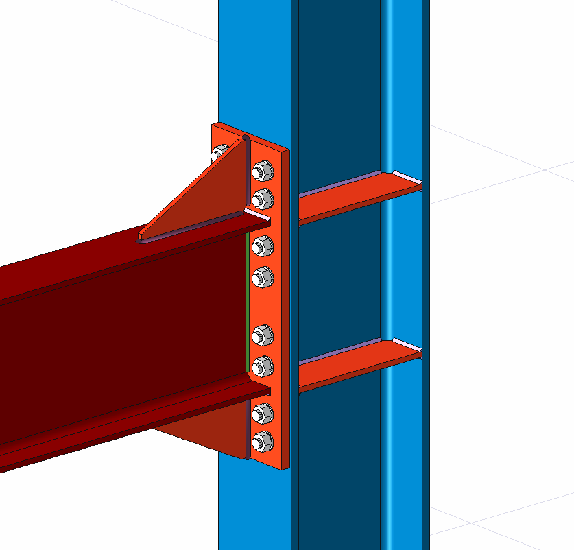 8-Bolts Stiffened End Plate Connection per AISC 358-16 & AISC 360-16