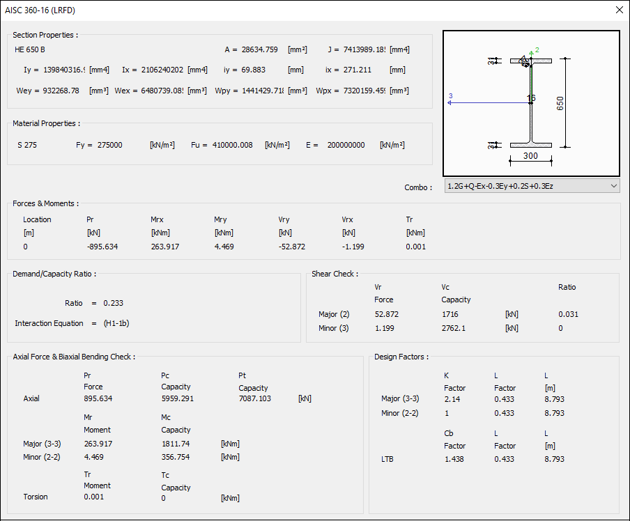 Steel Column Design Settings