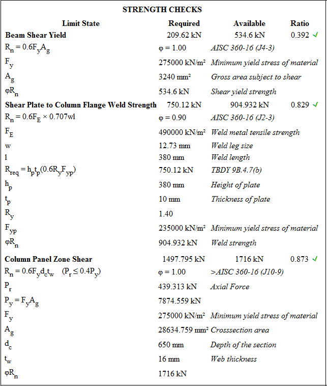 Welded Web Connection (WUF-W Moment Connection) Design Report 1