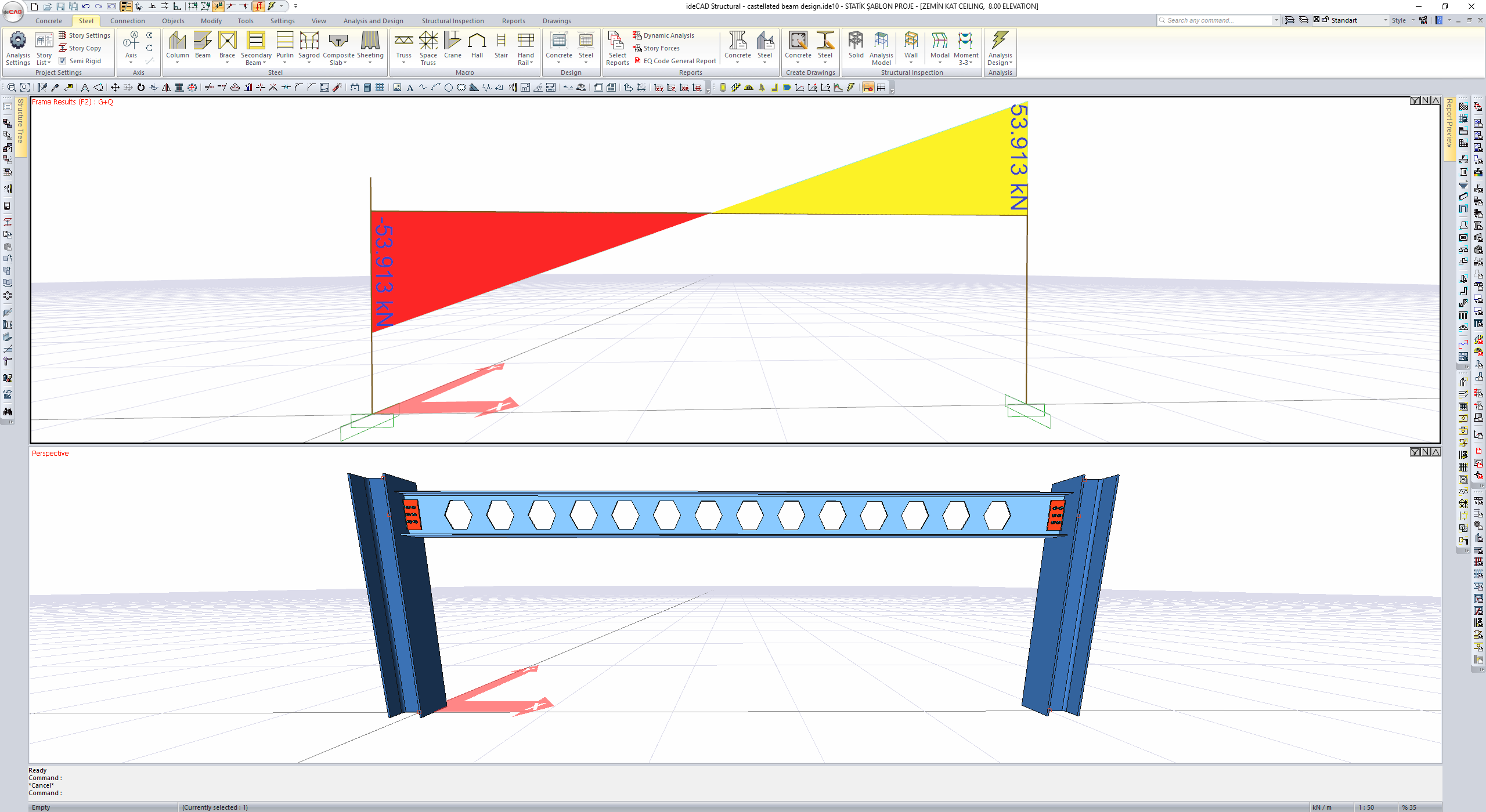 Castellated Beam Example with AISC 360-16