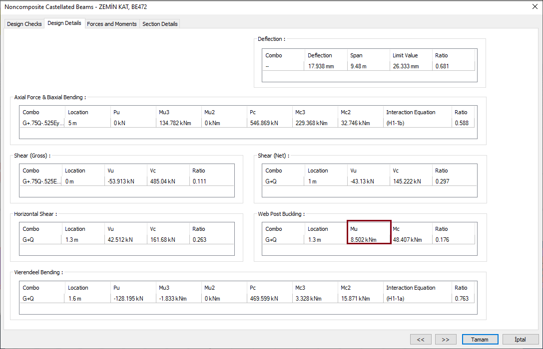 Castellated Beam Example with AISC 360-16