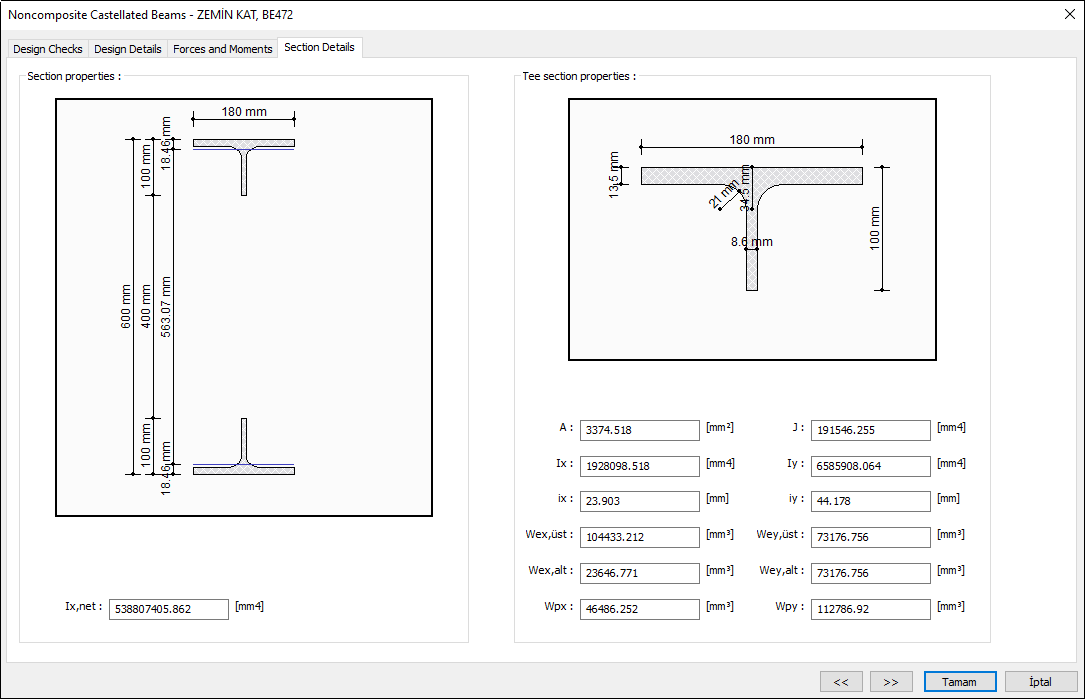 Castellated Beam Example with AISC 360-16