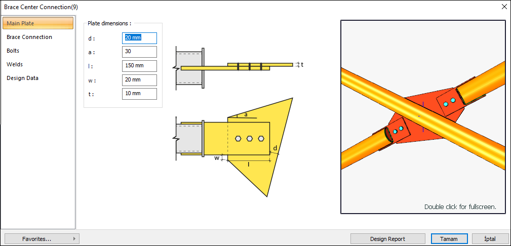 Brace-Center Connection Design