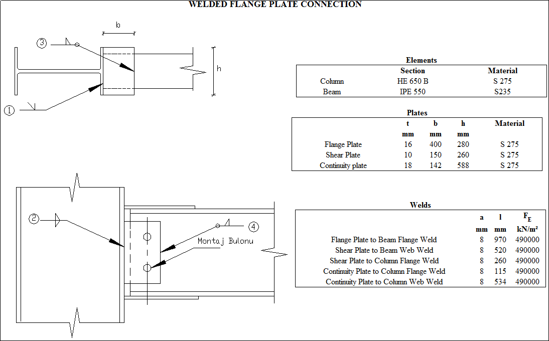 Welded Flange Plate Connection Design per AISC 360-16