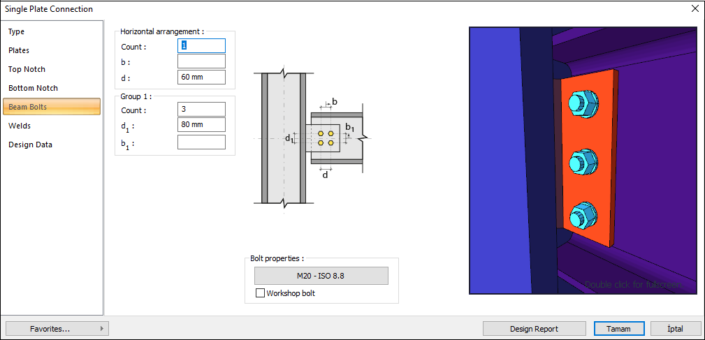 Single Plate Connection Design per AISC 360-16