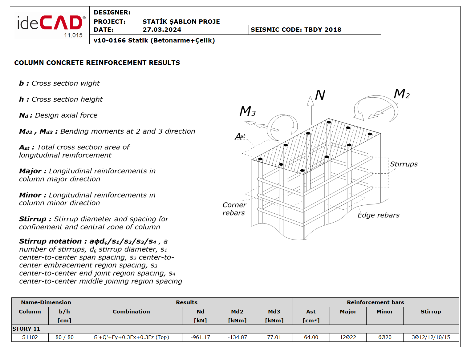 Sample Column Design