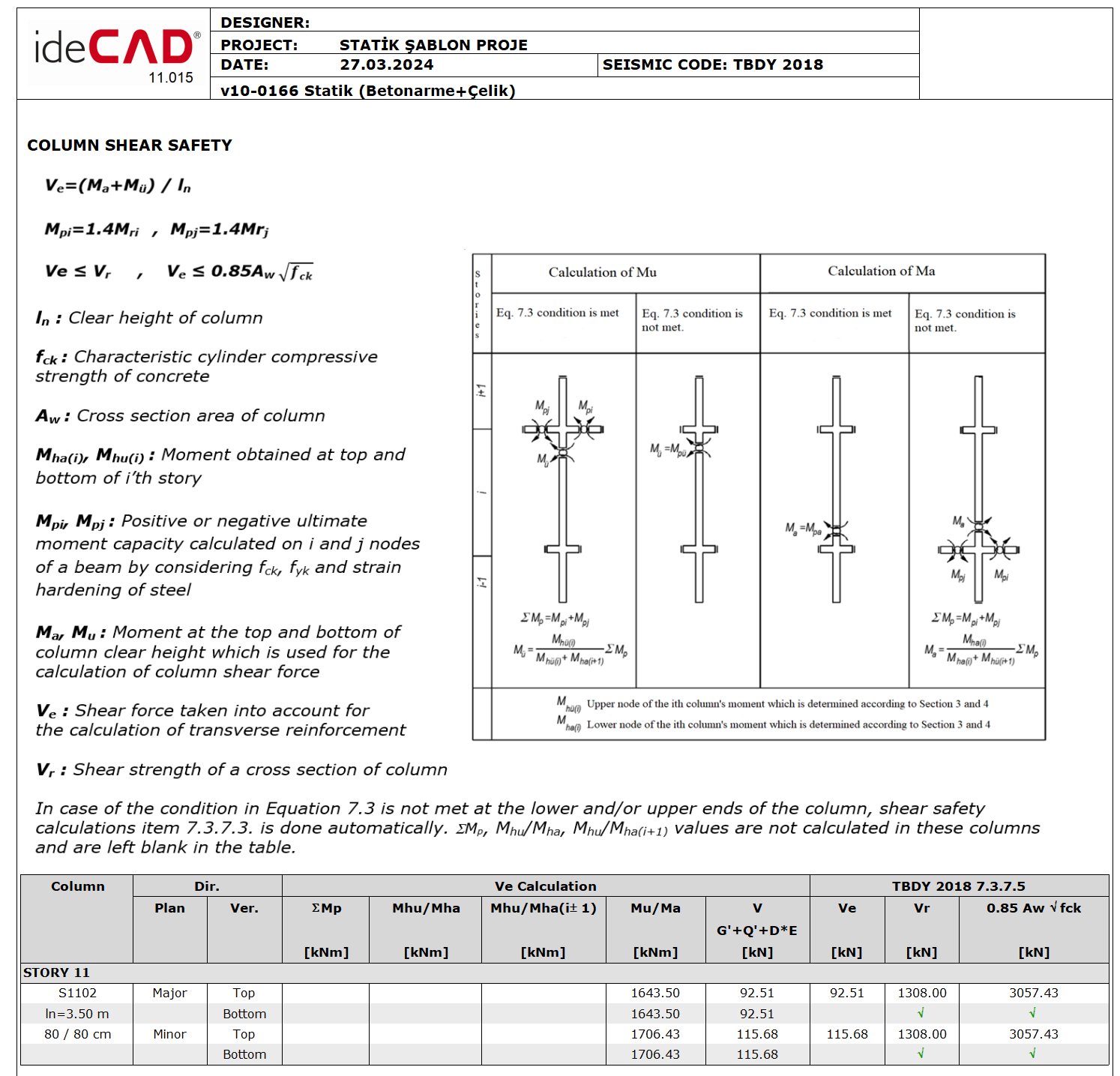 Sample Column Design