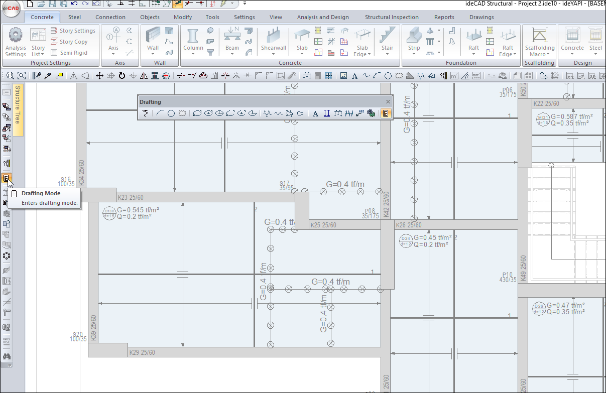 Working in Drafting Mode