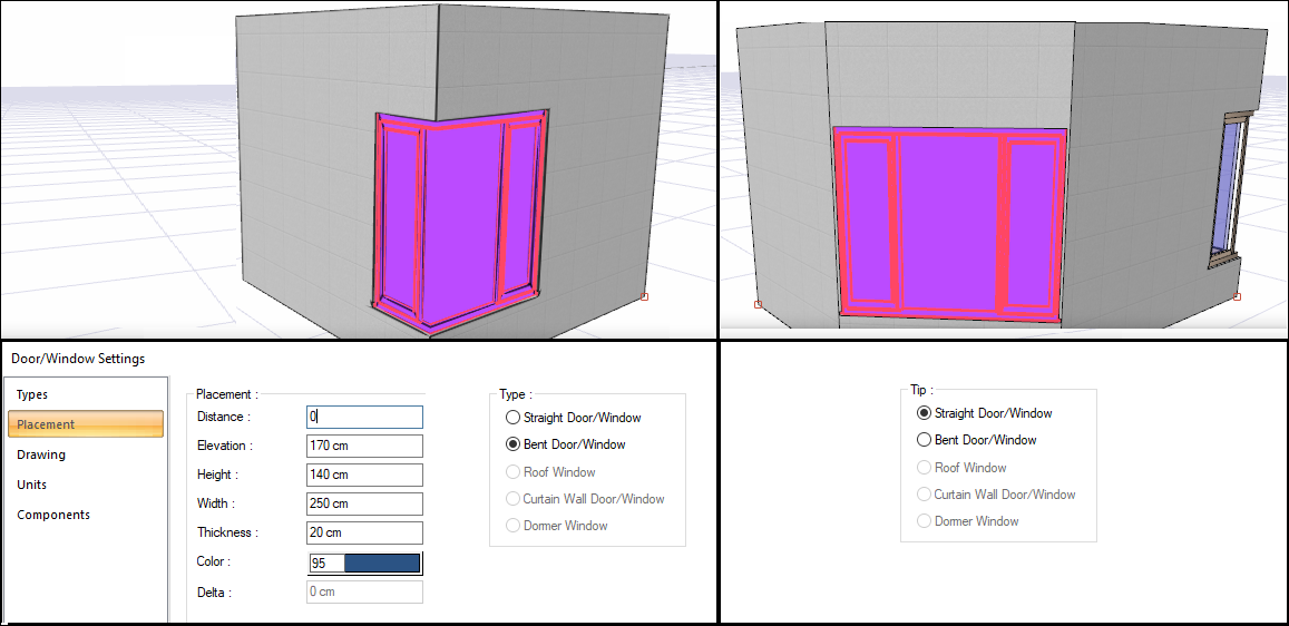 Creating a Corner Window with Curve Wall