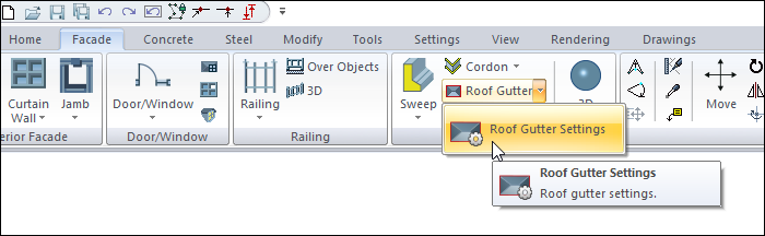 Roof Gutter Settings