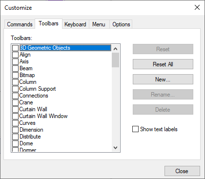 Keyboard Shortcuts and Toolbars in Classic Menu