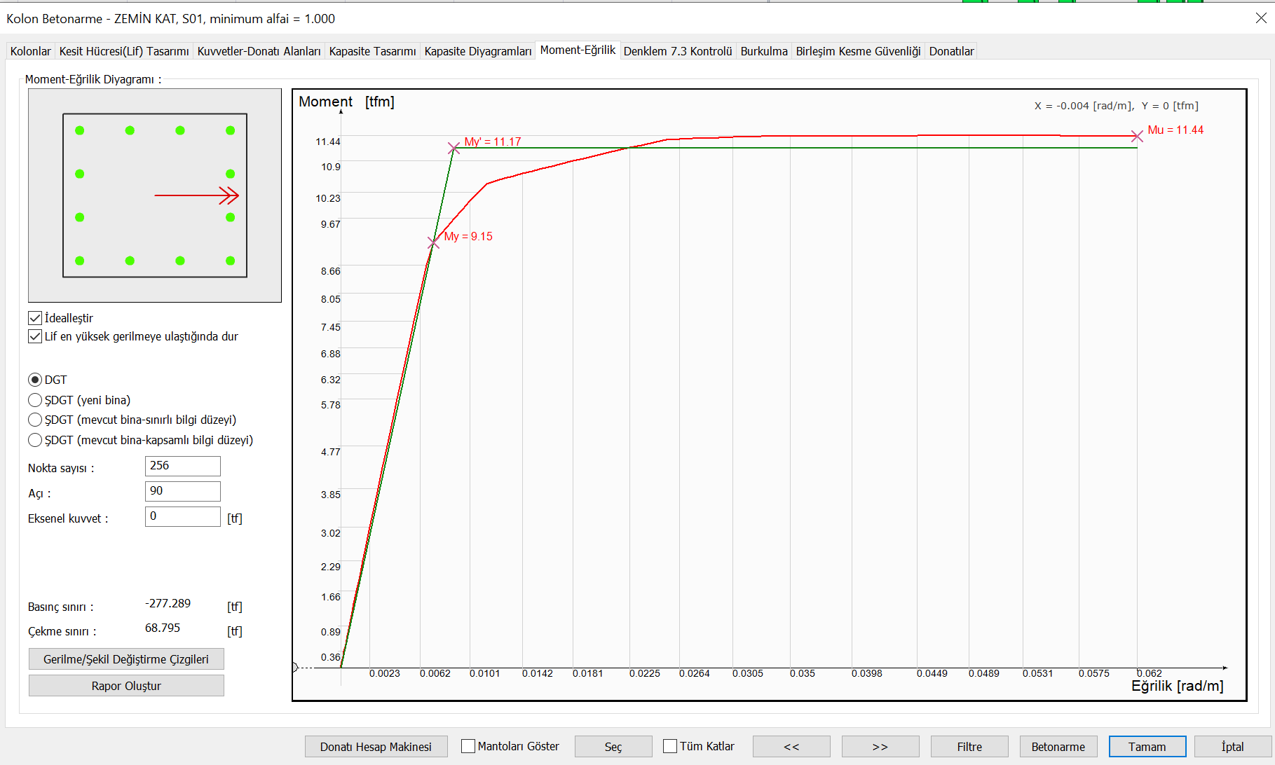 Axial Force and Biaxial Moment Interaction for Columns