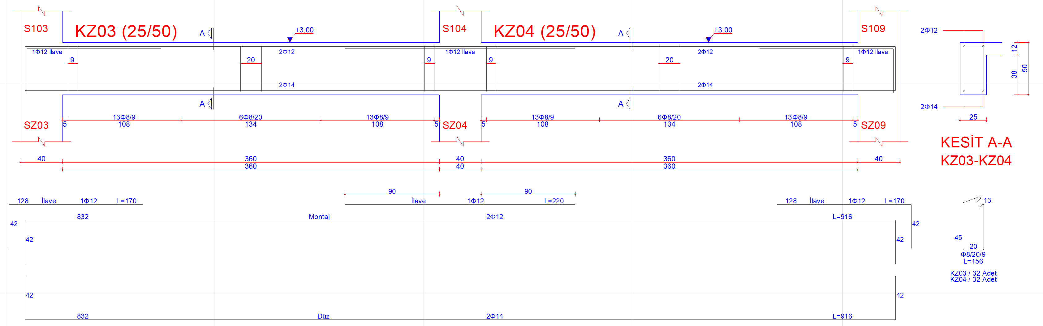 Longitudinal Reinforcement Detailing for Beams.