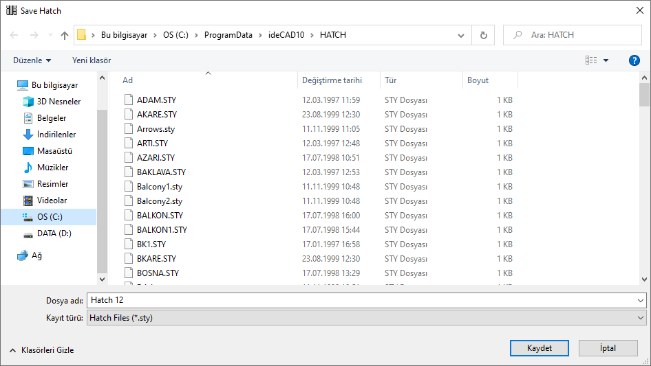 Creating a New User Defined Hatch