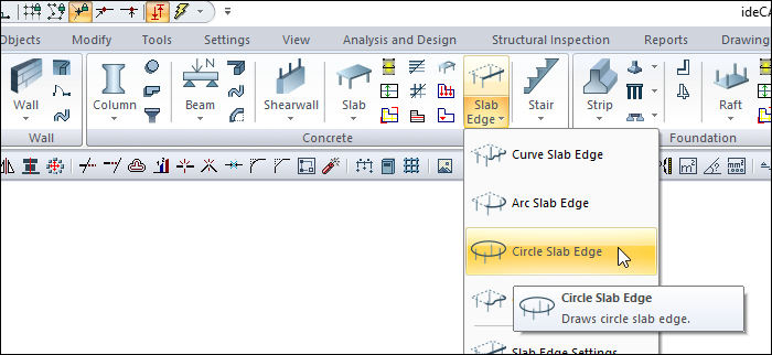 Drawing a Circle Slab Edge
