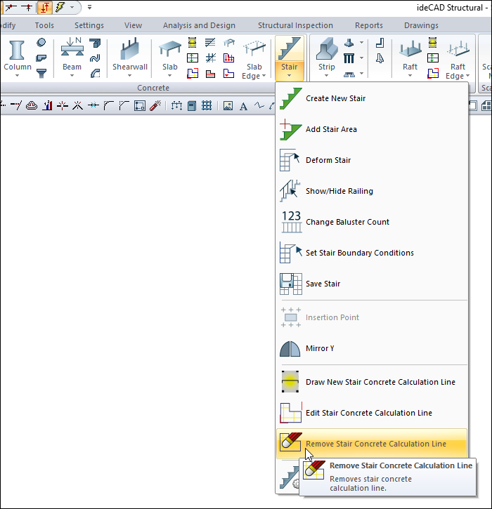 Remove Stair Concrete Calculation Line