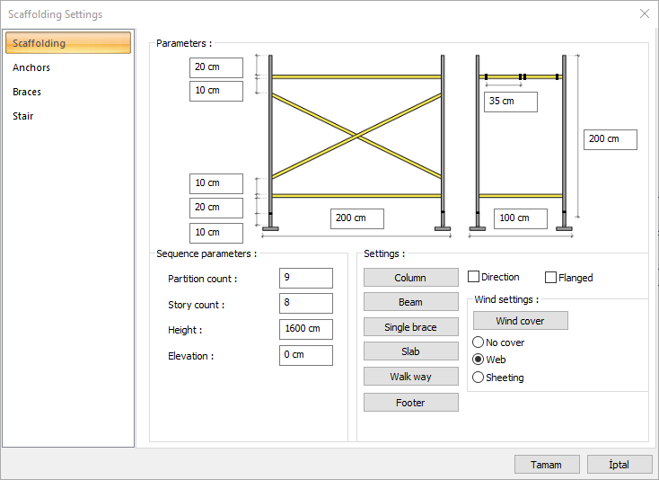 Creating Scaffolding in Stepped Structures