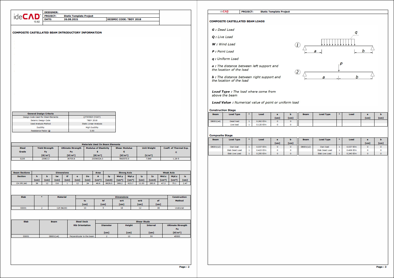 Composite Castellated Beam Desing Report