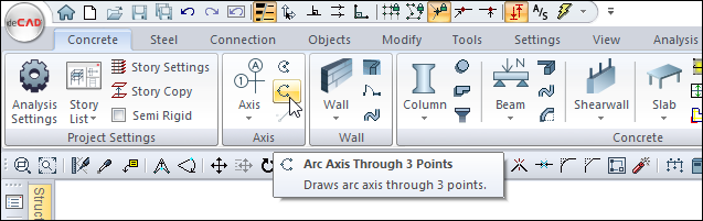 Drawing a Arc Axis Through 3 Points