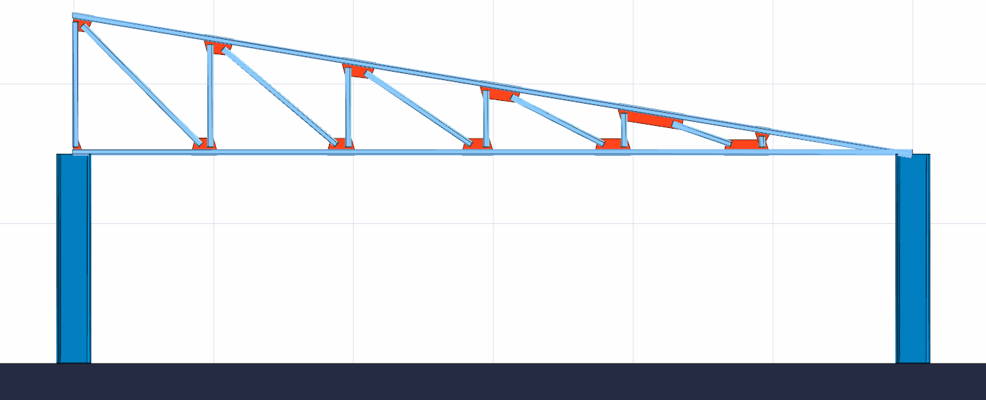 Triangular Sloping Right Truss