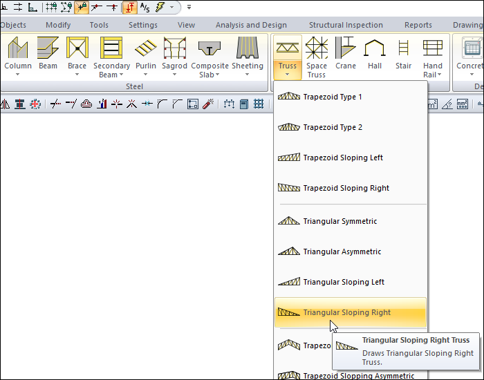 Triangular Sloping Right Truss