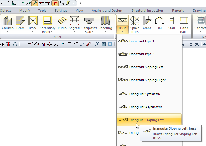 Triangular Sloping Left Truss