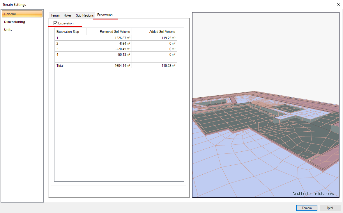 Excavation Calculation