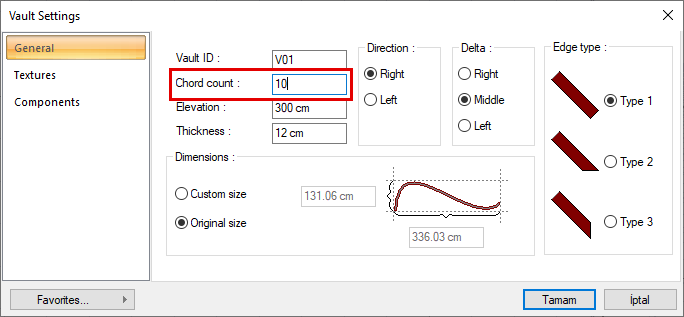 Chord Count of Vault
