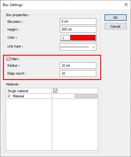 Fillet in Box Object