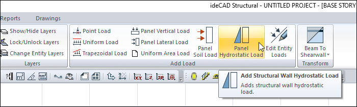 Panel Hydrostatic Load
