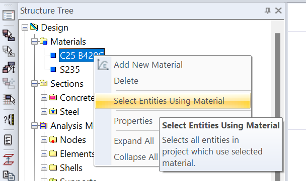 Select Entities Using Material